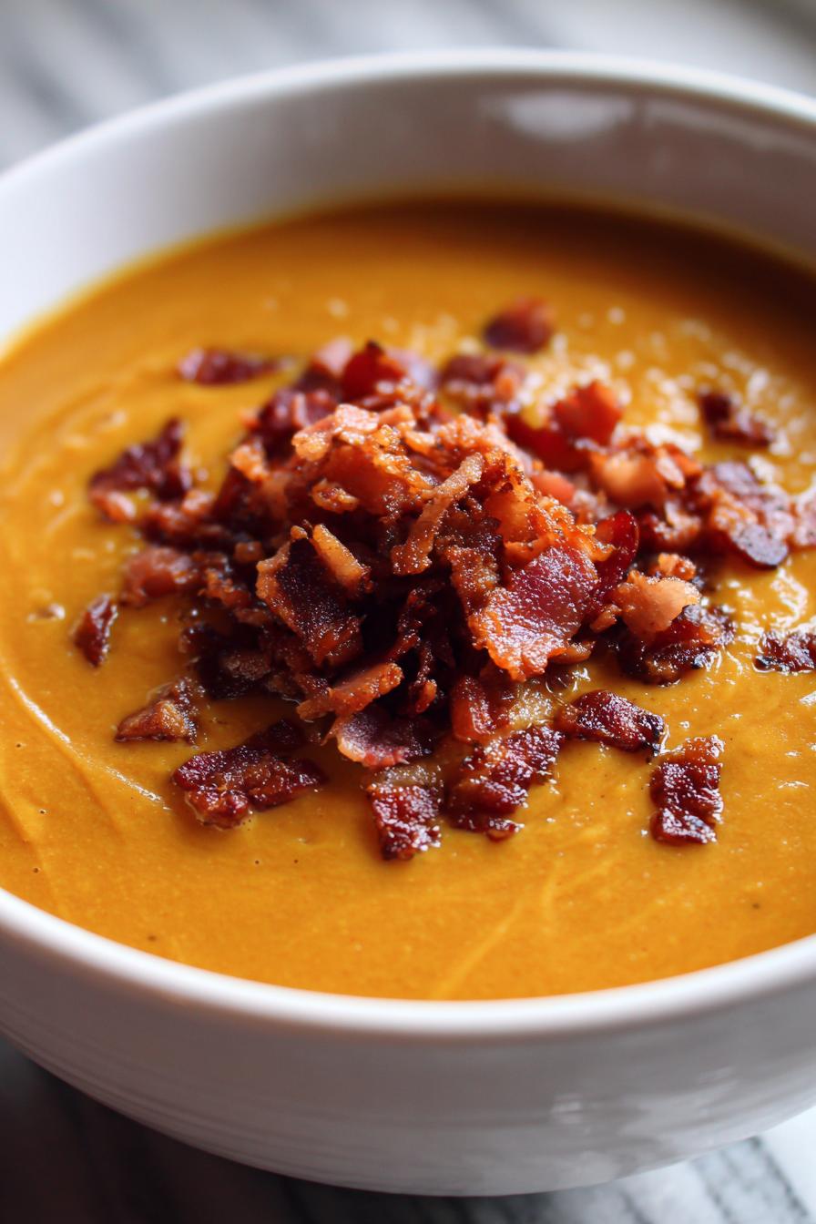 Amazing Creamy Chipotle Sweet Potato Bacon Soup - Home Cozy Magic